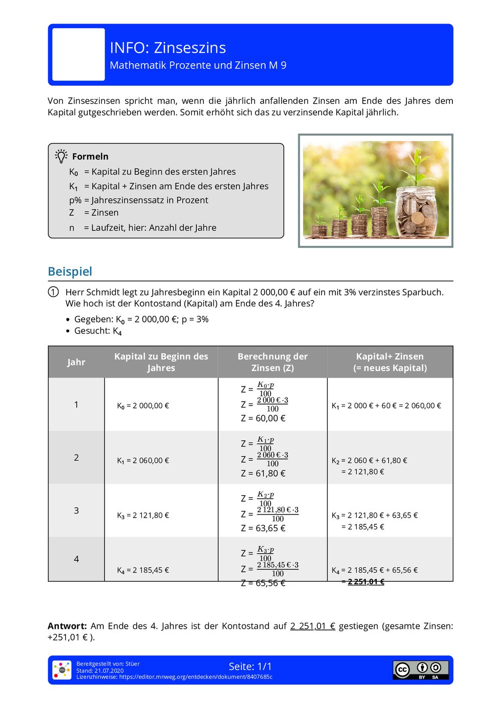 Arbeitsblatt Zinseszins Mathematik Prozente Und Zinsen Mnweg arbeitsblatt-zinseszins-mathematik-prozente-und-zinsen-mnweg