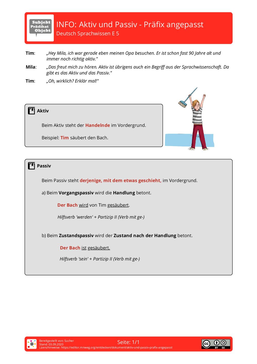 Arbeitsblatt - Aktiv und Passiv - Präfix angepasst - Deutsch ...