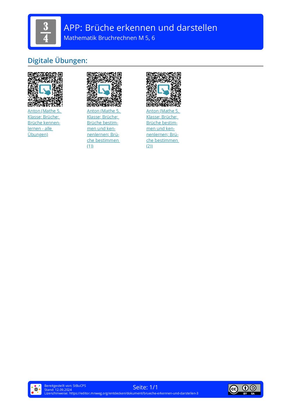 Arbeitsblatt - Brüche erkennen und darstellen - Mathematik ...