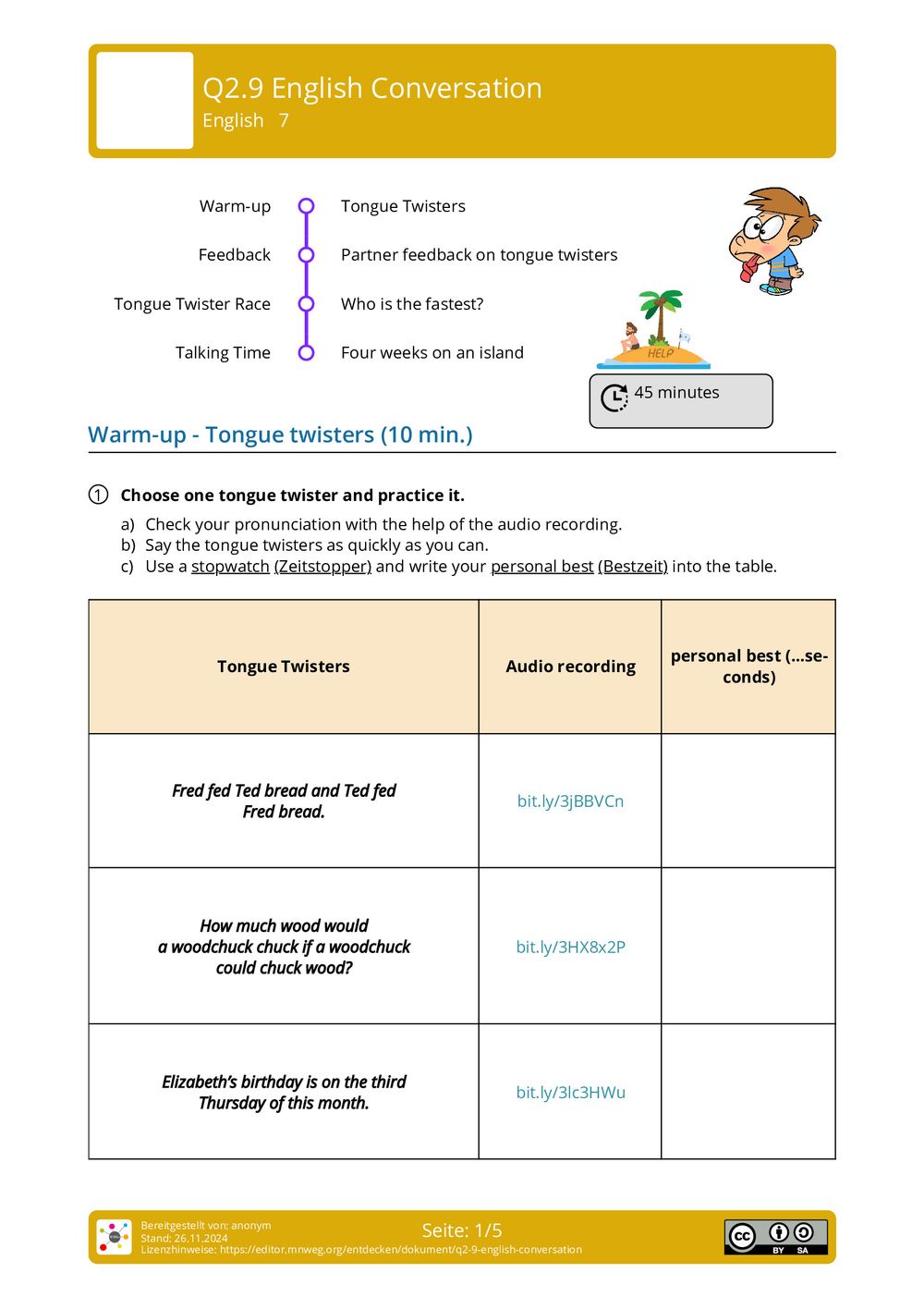 Arbeitsblatt - Q2.9 English Conversation - English - mnweg.org