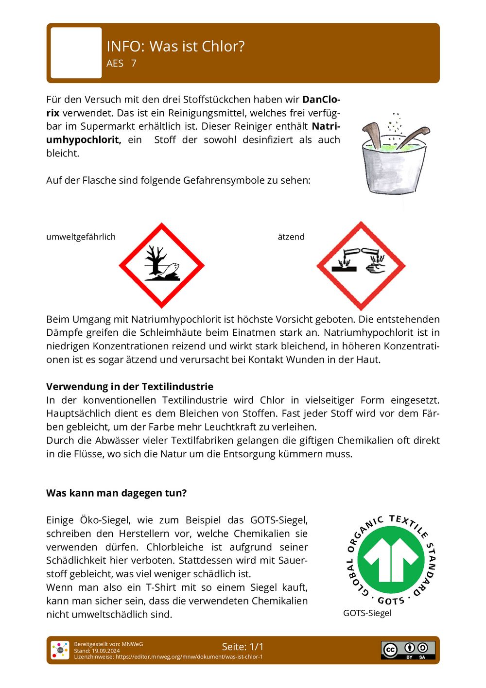 Arbeitsblatt - Was ist Chlor? - AES - mnweg.org